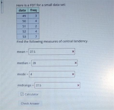 Solved Here Is A Fdt For A Small Data Set Find The
