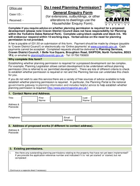 Fillable Online Charges For Pre Application Planning Advice Fax Email