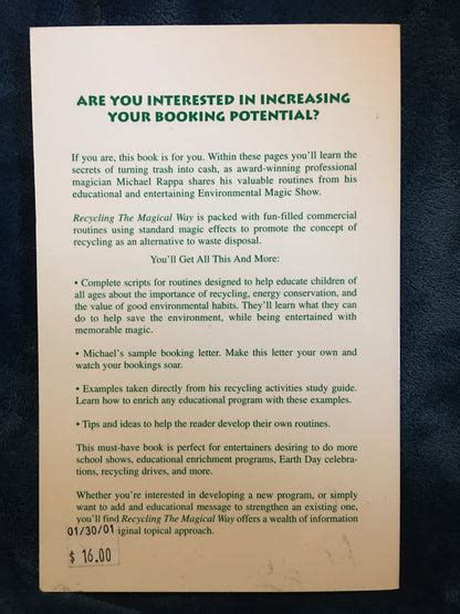 Recycling The Magical Way Michael Rappa Dons Magic And Books