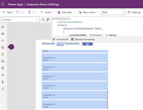 Quick Tip Canvas App Generate Test Data Using Sequence Function Rajeev Pentyala