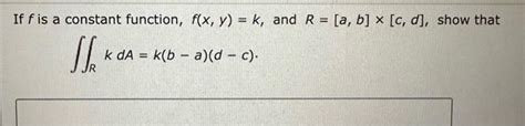 solved if f is a constant function f x y k and