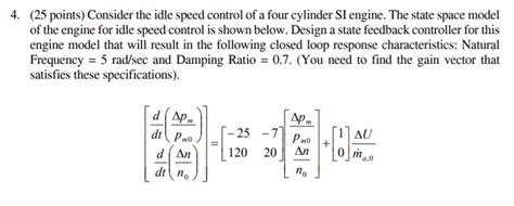Solved Points Consider The Idle Speed Control Of A Chegg