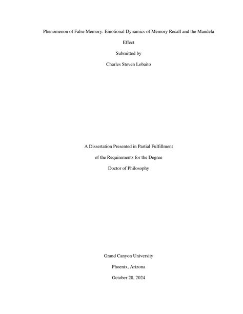 Pdf Phenomenon Of False Memory Emotional Dynamics Of Memory Recall And The Mandela