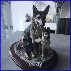Vintage Border Fine Arts Adorable German Shepherd And Pups Figure By M