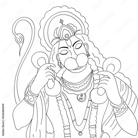 Lord Hanuman Line Drawing Hanuman Also Known As Maruti Bajrangabali
