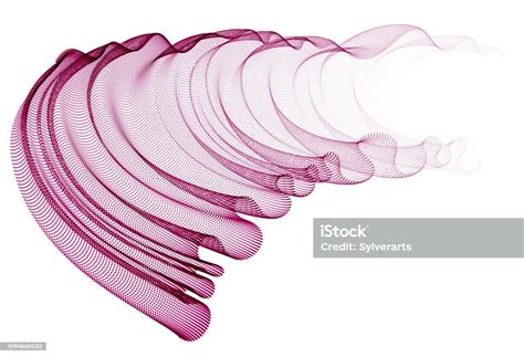 흐르는 물결 입자 추상적인 벡터 배경 바람에 부드러운 매력적인 모양 점 투명 한 얇은 명주 그물 섬유 3d 형태 점 혼합된 메쉬 조용한 벽지 휴식 일러스트레이션에 대한 스톡