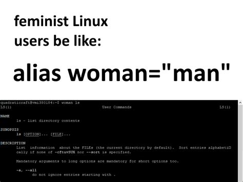 Woman Man R Linuxmemes