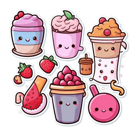 Premium Ai Image Assorted Stickers Arranged On A Clean White Surface