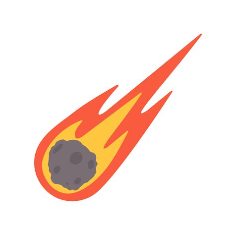 Comet Cartoon The Meteorite Fell To The Earth And Sparked 10510954 Vector Art At Vecteezy