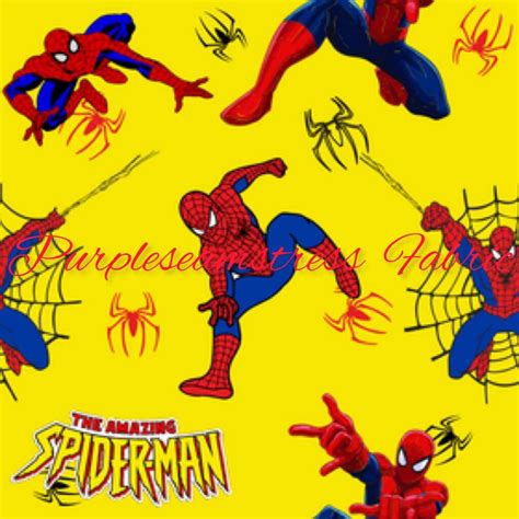 Web Shooting Spidey Cotton Lycra Purpleseamstress Fabric