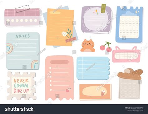 Cute Hand Drawn Planner Journal Notepad Stock Vector Royalty Free