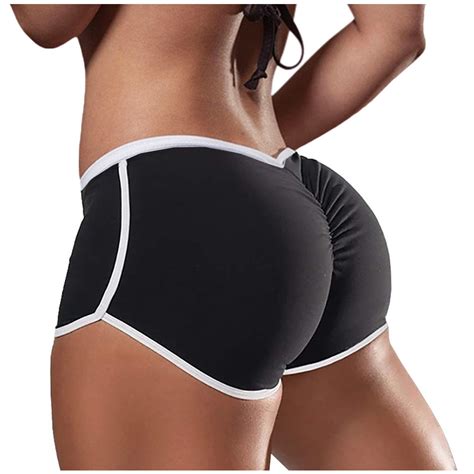 Womens Workout Shorts Scrunch Booty Gym Yoga Pants Low Waist Butt