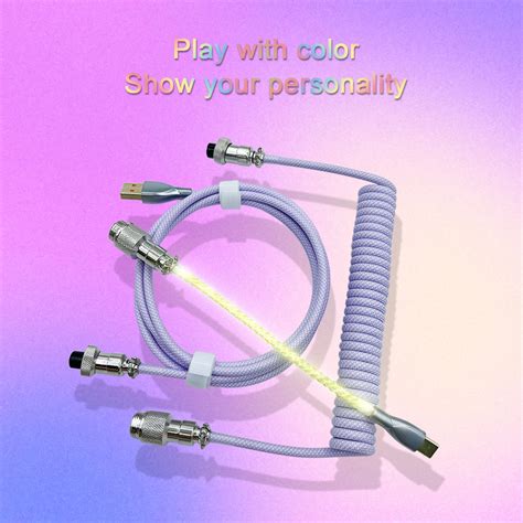 Coiled Keyboard Cable Coiled Usb C To Usb A Cable For Gaming Keyboard