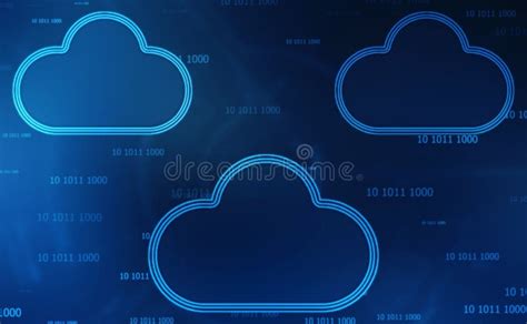 2d Illustration Of Cloud Computing Digital Cloud Computing Concept Background Stock