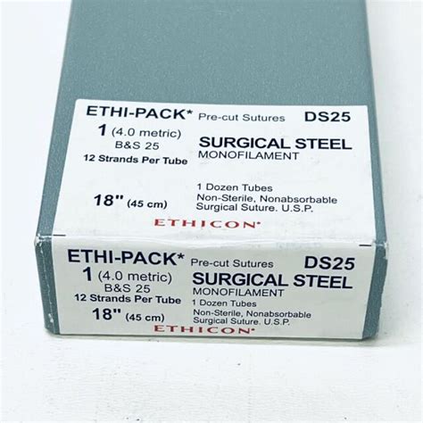 Ethicon Ds35 Suture Stainless Steel Ethicon Pack 5 0 18in Ties