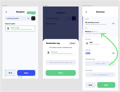 [ui improvement] destination account and destination tag flow · issue 18