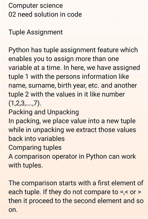 Solved Computer Science 02 Need Solution In Code Tuple