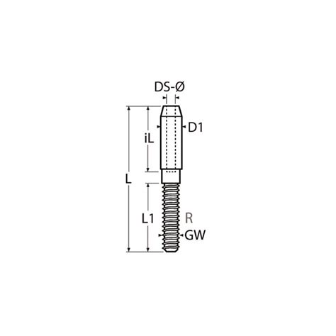 Mini Gewindeterminal Rechts M5 Ds 3mm Edelstahl A4