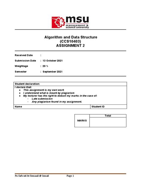 Assignment 1 Ccs10403 Pdf Queue Abstract Data Type Computer