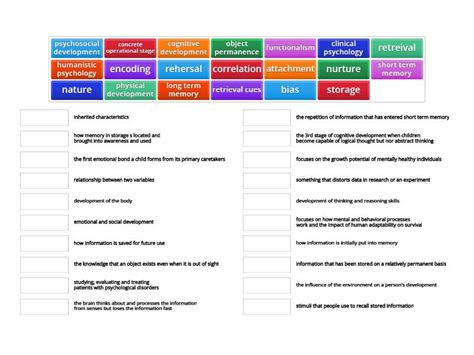 Psych Exam Part Match Up