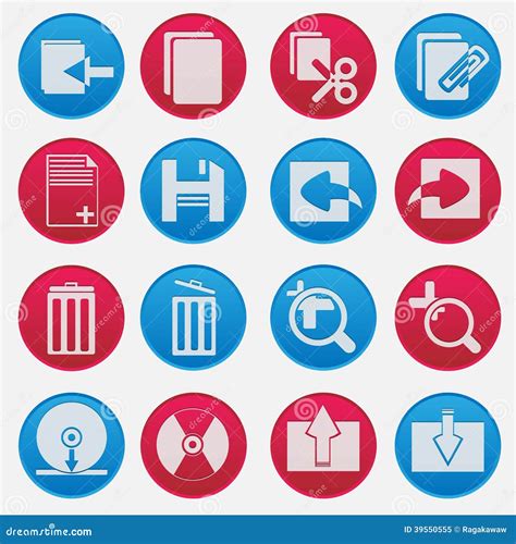 Personal Computer Icon Set Stock Vector Illustration Of Floppy