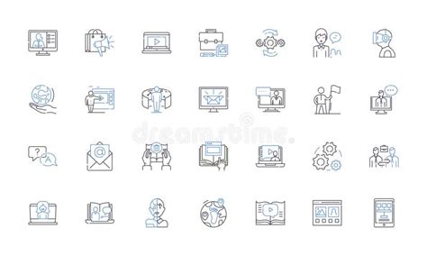 Business Management Line Icons Collection Strategy Leadership