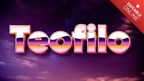 Teofilo 80s Font Text Effect Generator