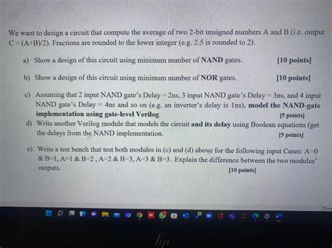 Solved We Want To Design A Circuit That Compute The Average Chegg