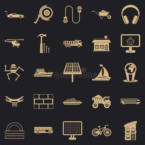 Plot Icons Set Outline Style Stock Vector Illustration Of Farming