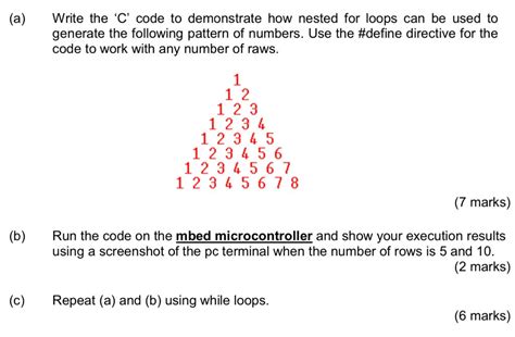 Solved A Write The C Code To Demonstrate How Nested For Chegg