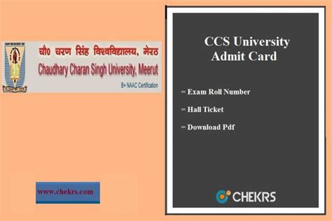 CCS University Admit Card 2025 BA BSC BCOM BCA 1st 2nd 3rd Year