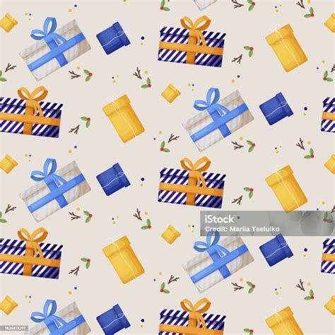 상자 양말 종이 엽서에 대 한 그림 패턴입니다 새해 패턴입니다 선물 상자가 있는 패턴 디자인 크리스마스를 위한 아빠 가방에 대한 스톡 벡터 아트 및 기타 이미지 Istock