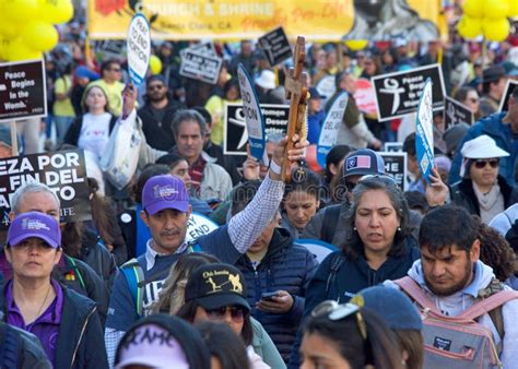Participants In The Annual March For Life In San Francisco Ca