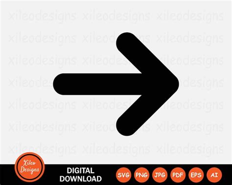 Right Arrow Icon SVG Next Skip Forward Point Pointer Navigation Path Symbol Sign Clipart Cricut