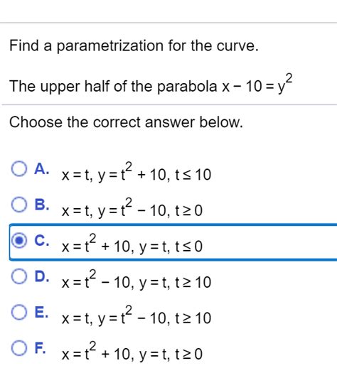 Solved Find A Parametrization For The Curve The Upper Half Chegg