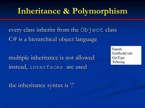 ppt inheritance and polymorphism in c powerpoint presentation free