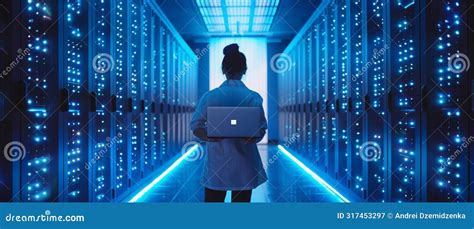 Image Of An Asian It Specialist Seated At His Laptop In A Data Center Full Of Rack Servers