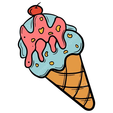 아이스크림 콘 만화 일러스트 만화 일러스트 콘 일러스트 아이스크림 Png 일러스트 및 벡터 에 대한 무료 다운로드 Pngtree