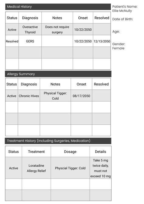 Patient Medical Chart Template In Illustrator Pdf Download