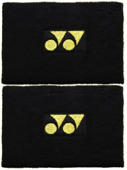 Yonex Wristband Wbd Y024 11488 Wb5 Sr Black Gold Set Of 2 Sports Fitness And Outdoors