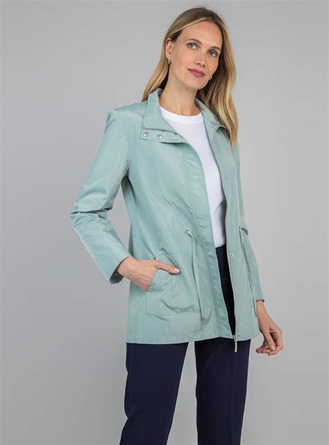 Chaqueta Magriffe Sport Cuello Alto Con Bolsillo Zafari