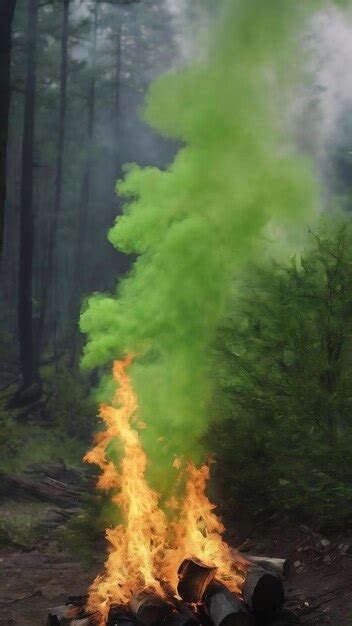 Premium Photo Small Blaze Of Green Fire