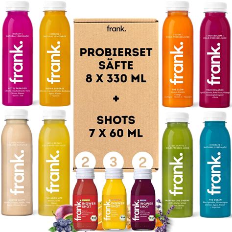 Frank Juice Saftkur And Shot Probierpaket 8x 330ml Säfte And 7x 60ml