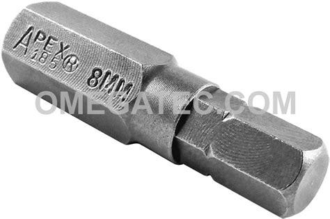 Apex 185 8MM 8mm Socket Head Metric Insert Bits 1 4 Hex Drive