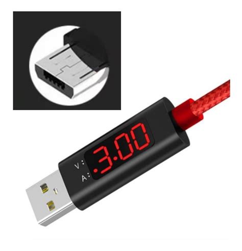 Cable Micro Usb A Usb Medidor De Voltaje Y Amperaje Meses Sin Intereses
