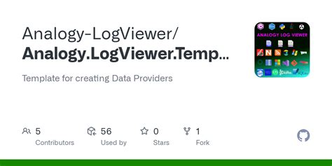 GitHub Analogy LogViewer Analogy LogViewer Template Template For Creating Data Providers