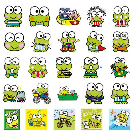 Cartoon Stickers 50pcs Keroppi Kawaii Ink
