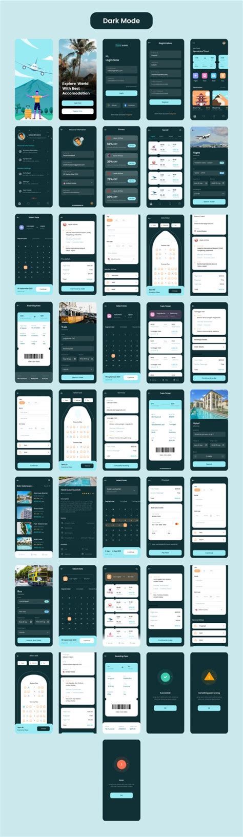 Booking Ticketing Flight Hotel Train Bus App Ui Kit Train Booking