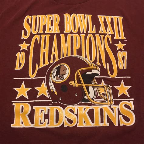 1987 Vintage Washington Redskins Super Bowl Champions Single Stitch T