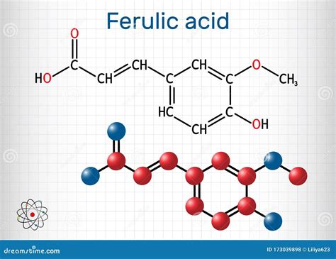 Ferulic Acid Coniferic Acid C10h10o4 Molecule It Is Phenolic Acid
